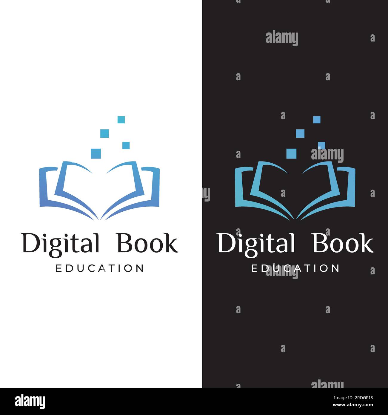 Educational digital book and online knowledge learning book logo and ...