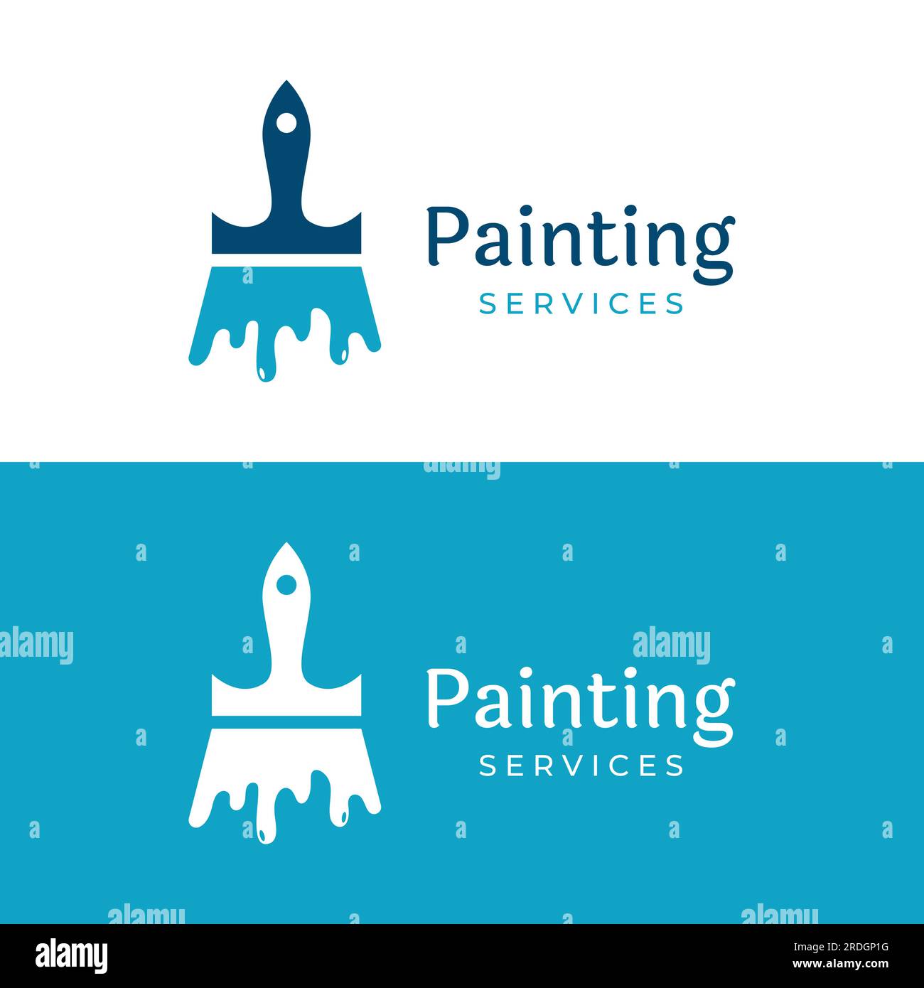 Abstract logo creative design of paintbrush and house paint.With brush ...