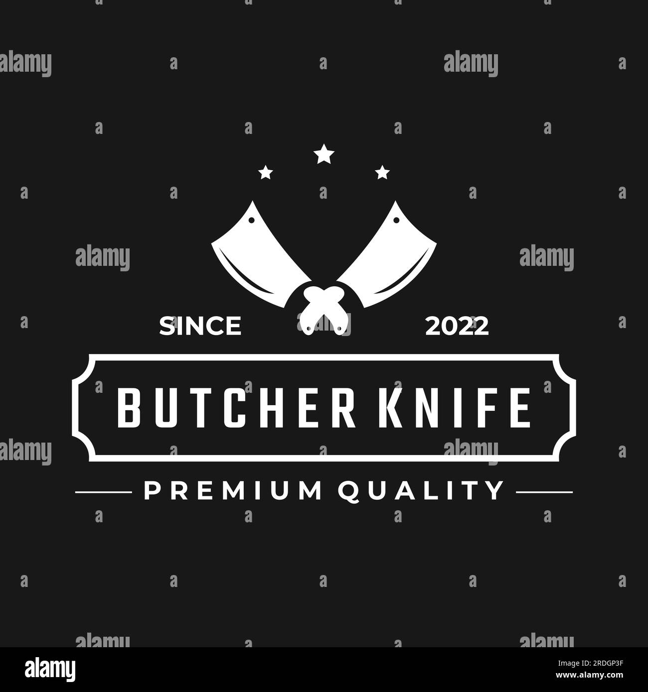 Chef knife logo template, vintage butcher knife.Logo for business ...