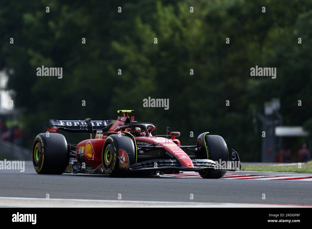 Mogyorod, Hungary. 21st July, 2023. Carlos Sainz of Scuderia Ferrari on track during free ...