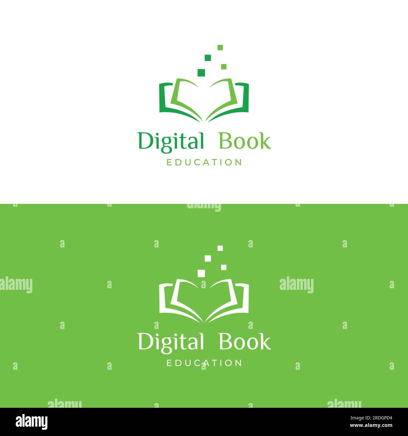 Educational digital book and online knowledge learning book logo and ...