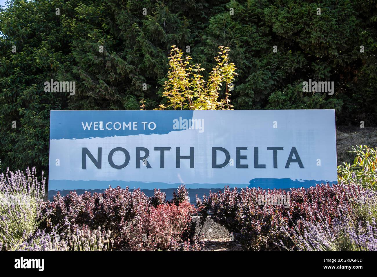 Welcome to North Delta sign in Delta, British Columbia, Canada Stock ...
