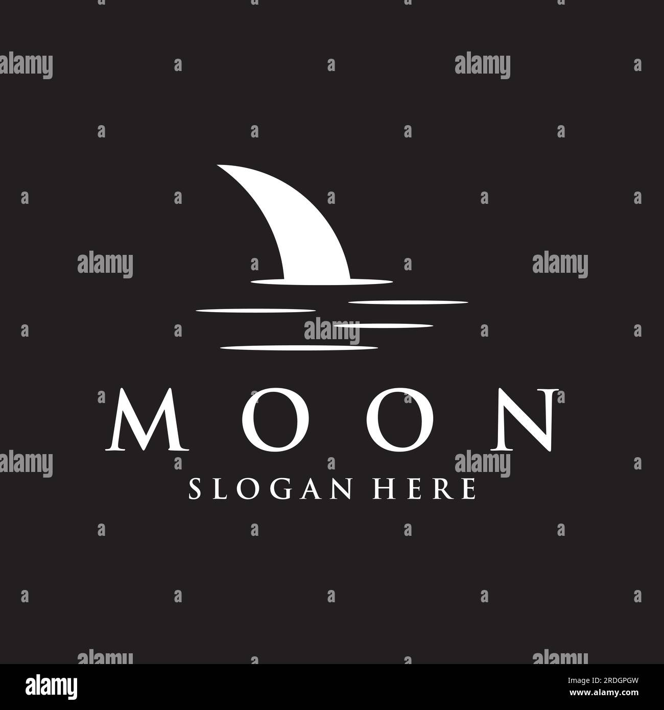 full moon and half moon logo, with logo vector icon concept design and ...