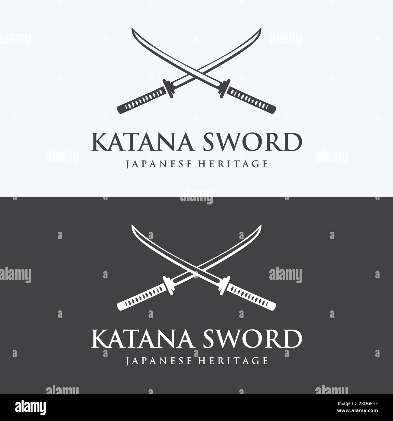 Vintage japanese samurai katana sword logo,japanese heritage sword ...