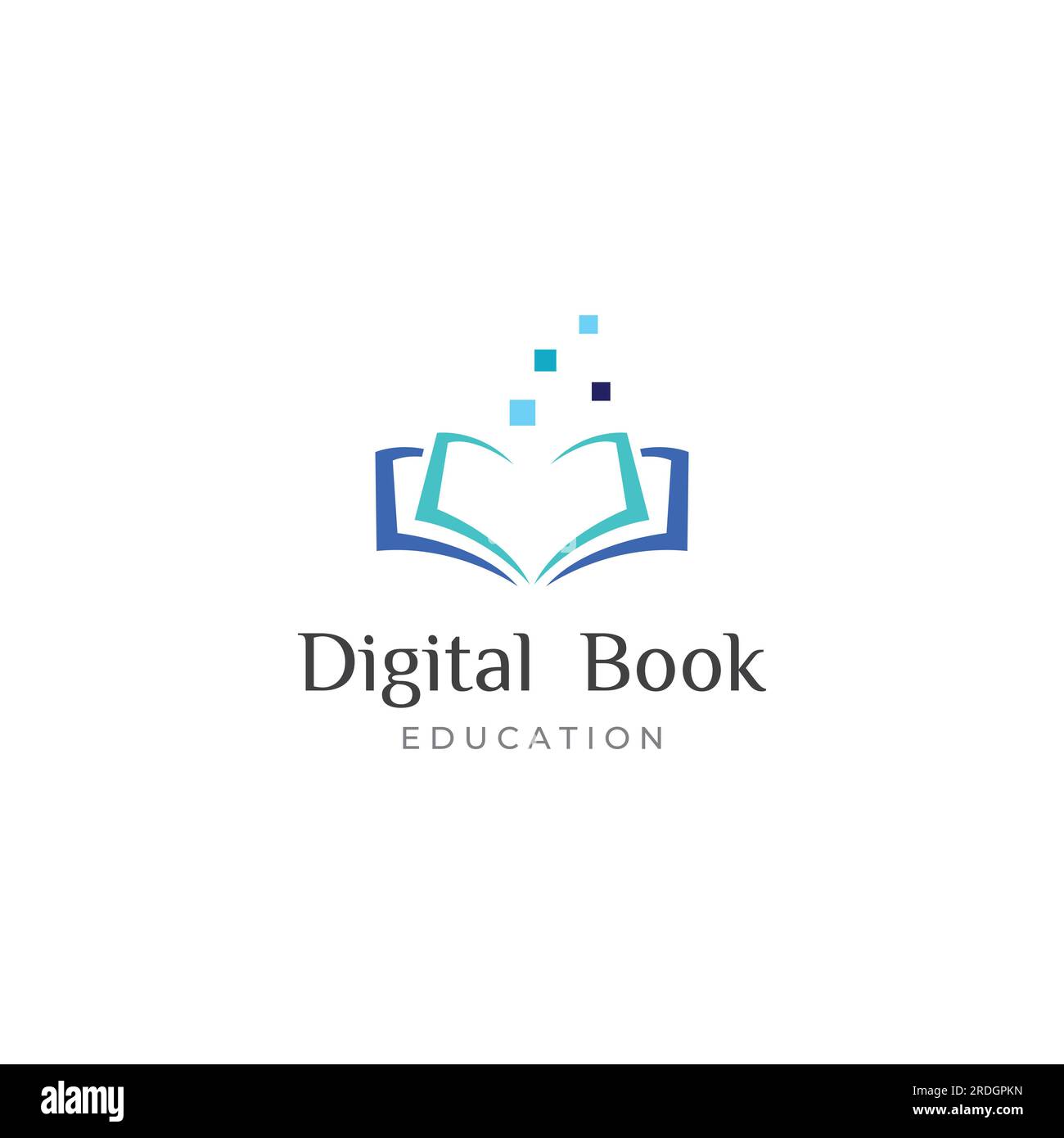 Educational digital book and online knowledge learning book logo and ...