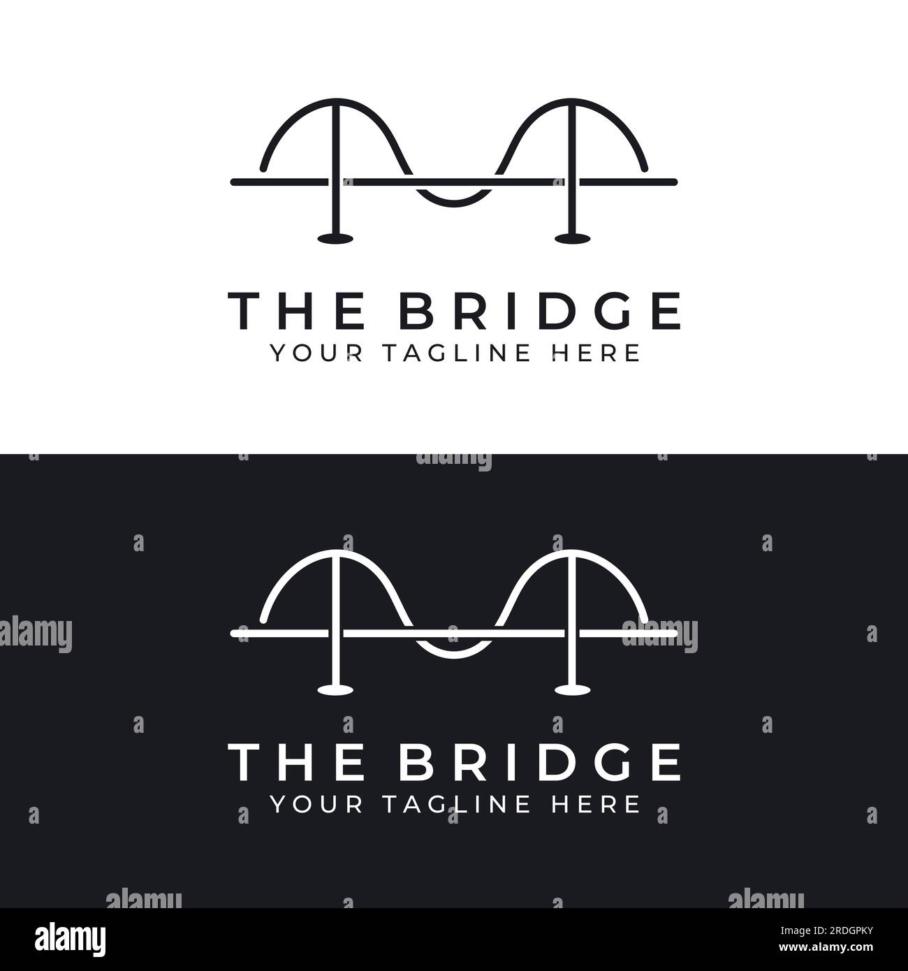 Minimalist and elegant creative bridge building logo with a modern ...