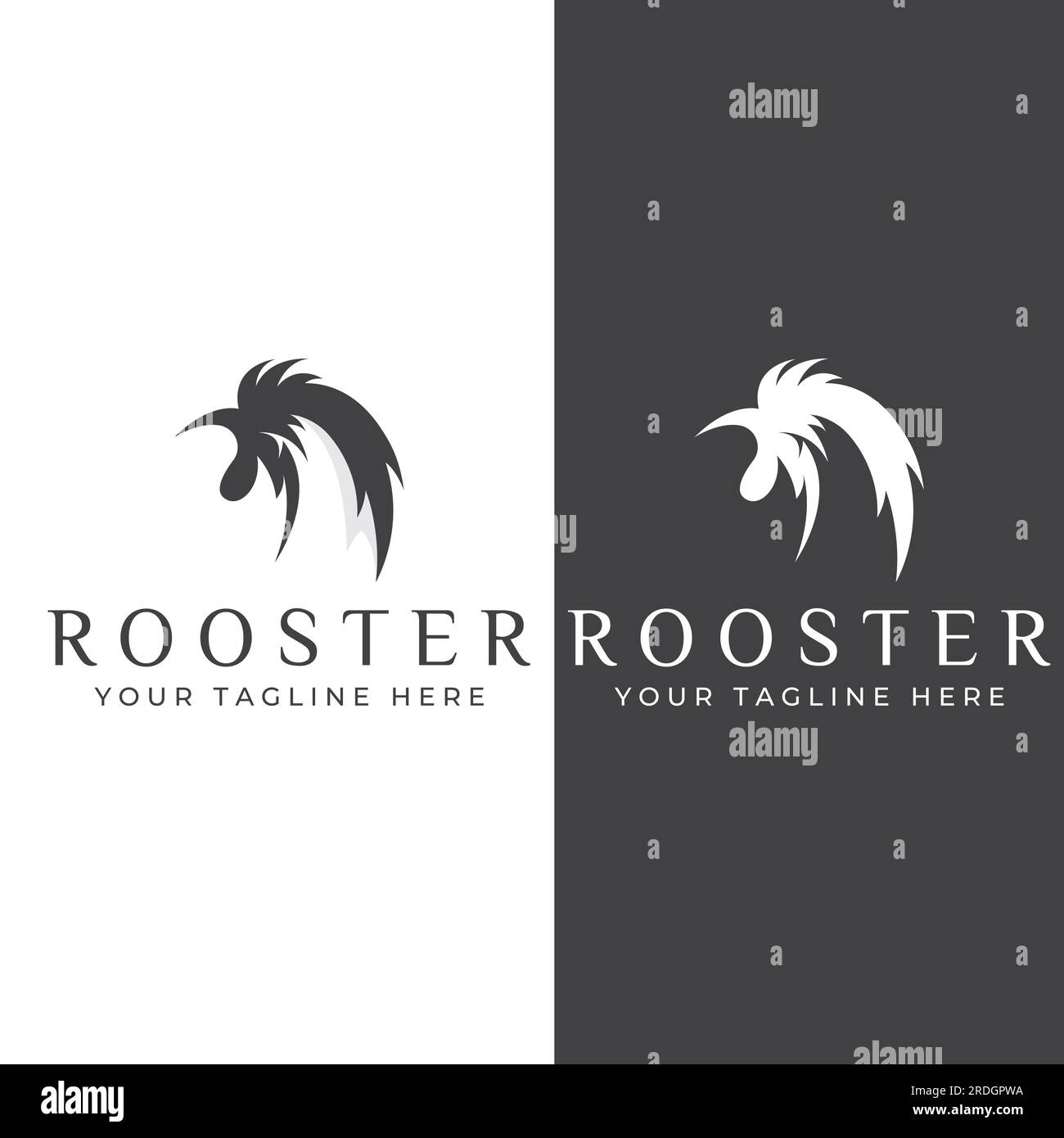 Chicken logo, rooster head logo with fish combination. The chicken logo ...