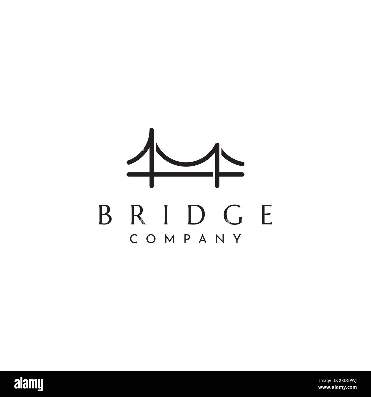 Minimalist and elegant creative bridge building logo with a modern ...