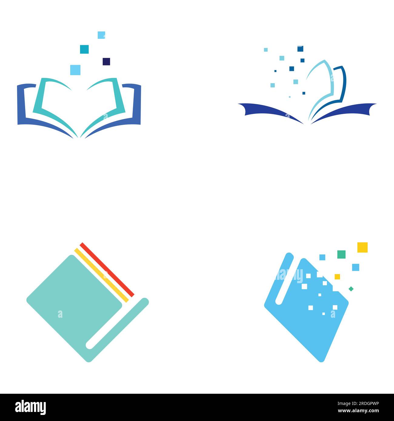 Educational digital book and online knowledge learning book logo and ...