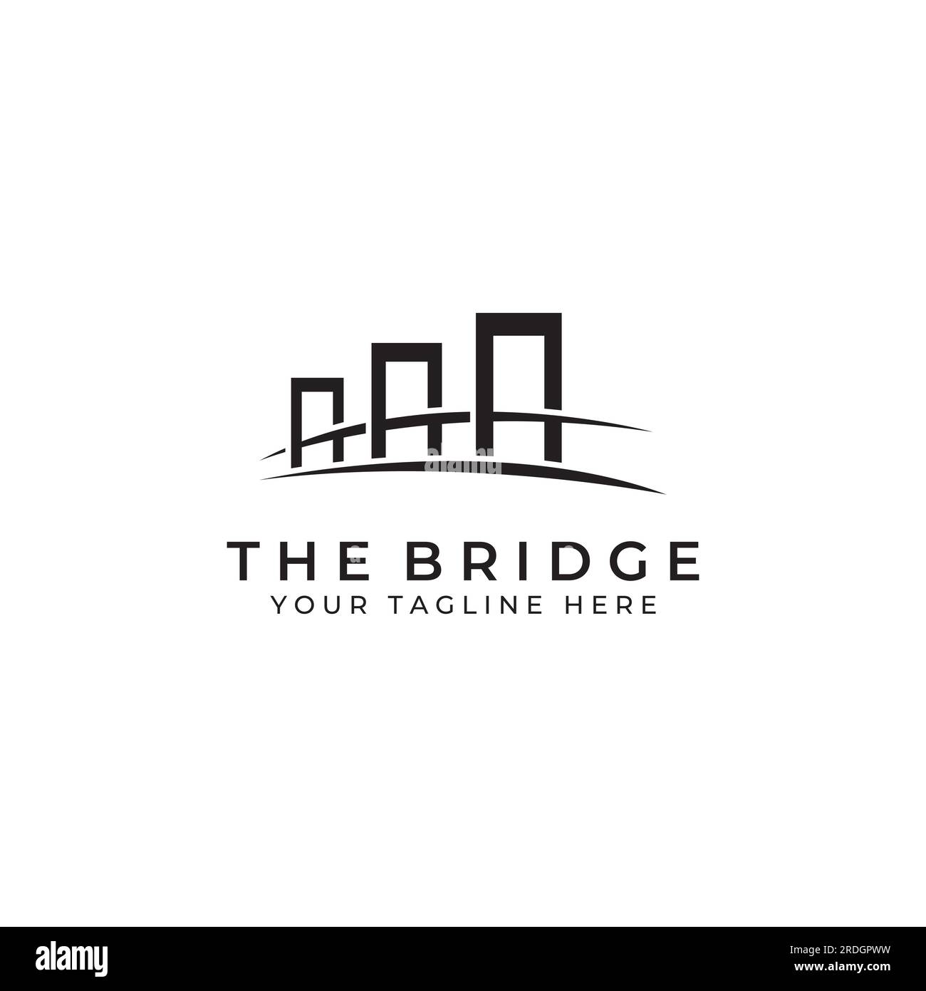 Minimalist and elegant creative bridge building logo with a modern ...