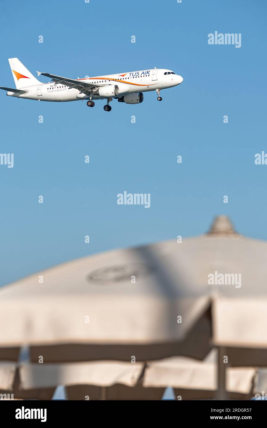 Larnaca, Cyprus - July 17, 2022: Airbus A320-214 of Tus Air airline ...
