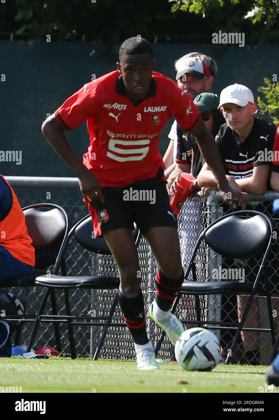 Januel Belocian of Stade Rennais during the football Amical 2023 ...