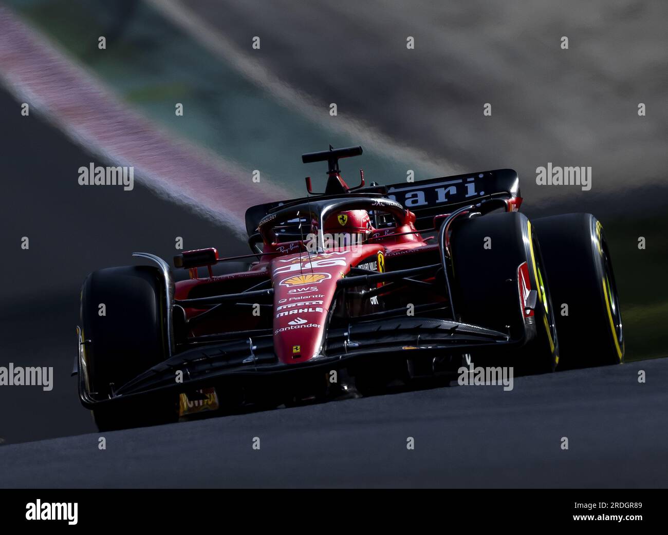 BUDAPEST - Charles Leclerc (Ferrari) in action during 2nd free practice ...