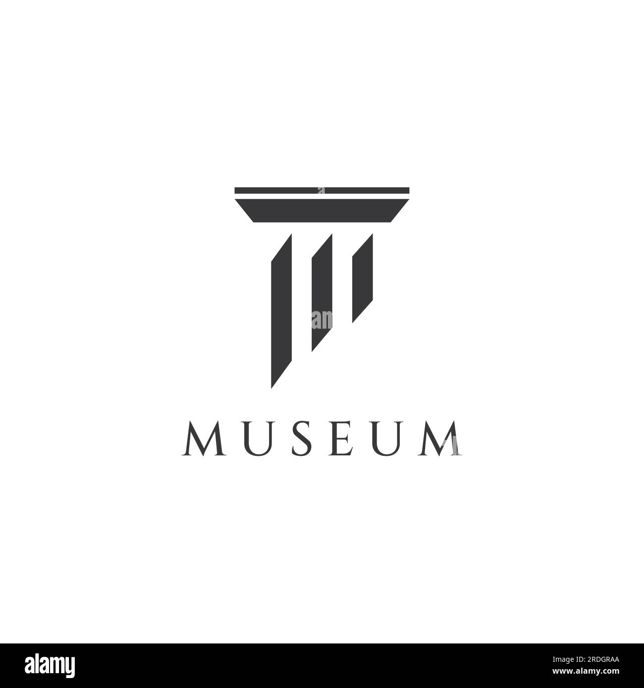 Museum, museum column, line museum, museum pillar logo. A museum with a ...