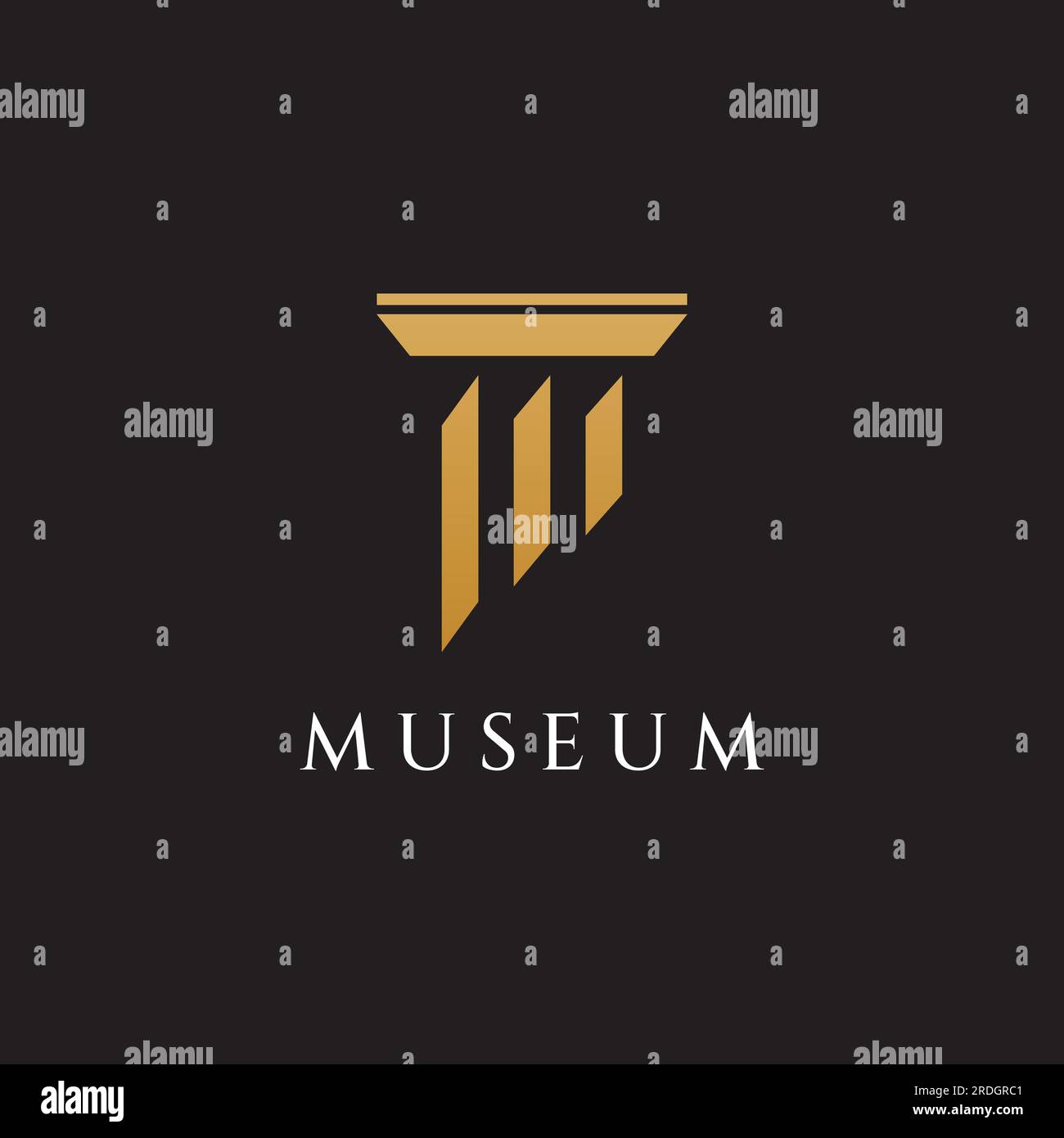 Museum, museum column, line museum, museum pillar logo. A museum with a ...
