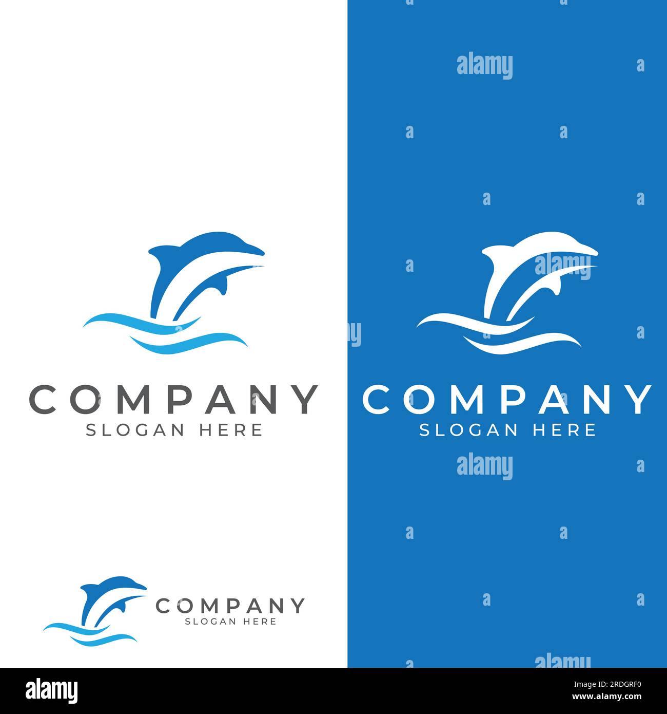 Swim with wild dolphins Stock Vector Images - Alamy