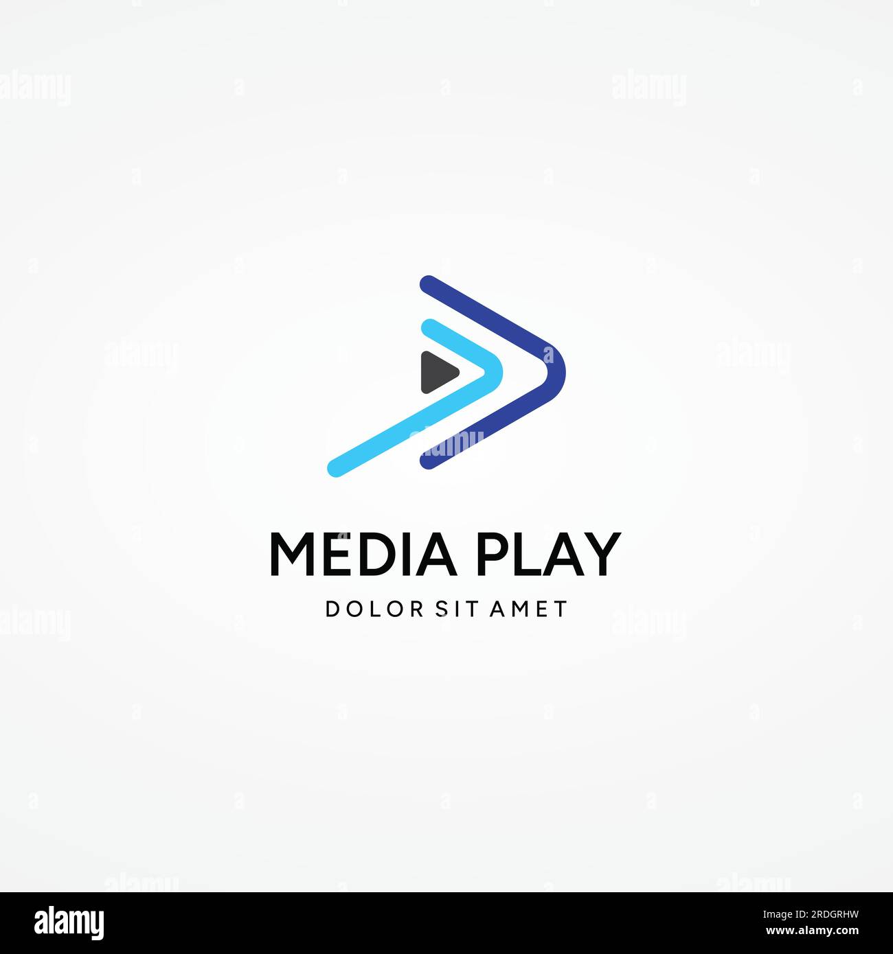 Media logo play button with modern triangle, with line shape, abstract ...