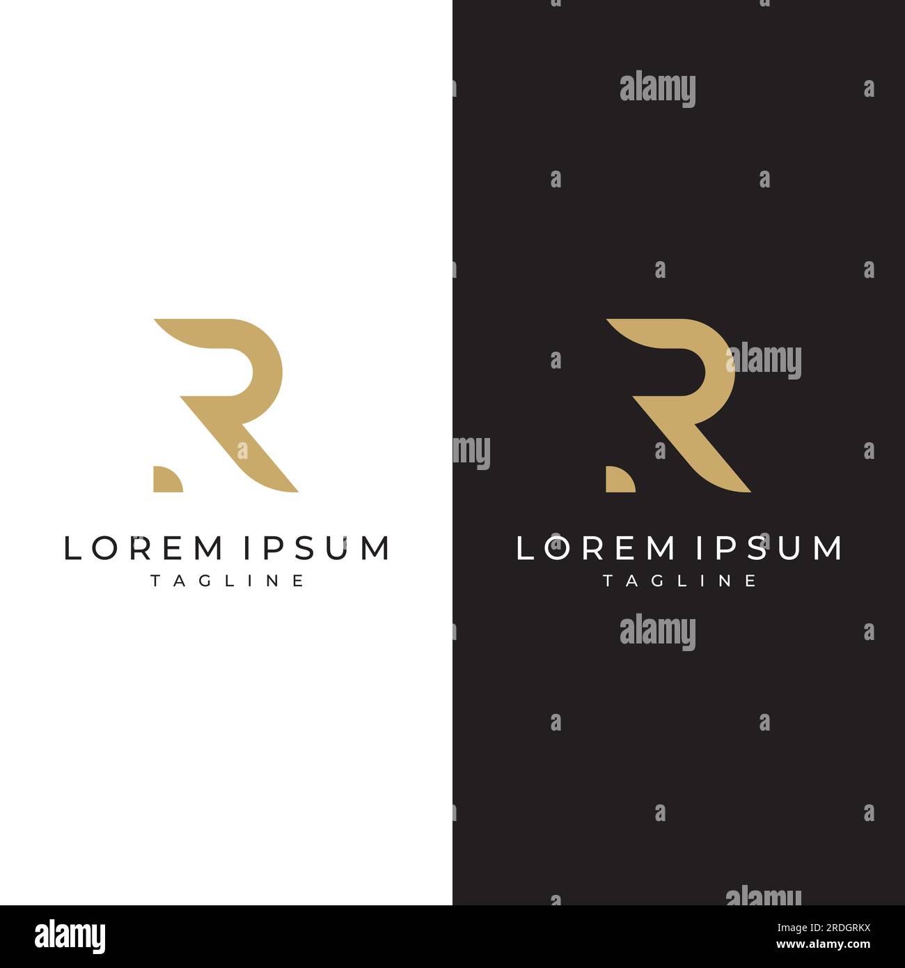 Initial letter R logo with geometry and monogram. Minimalist, modern ...