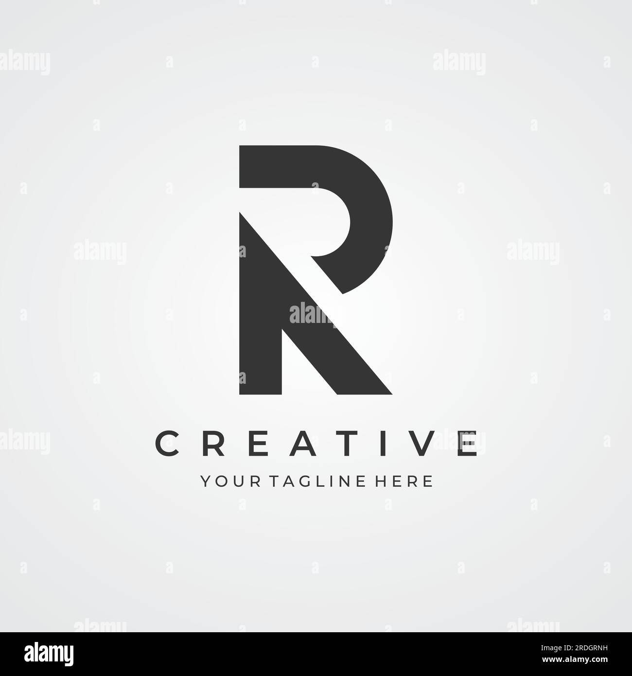 Initial letter R logo with geometry and monogram. Minimalist, modern ...