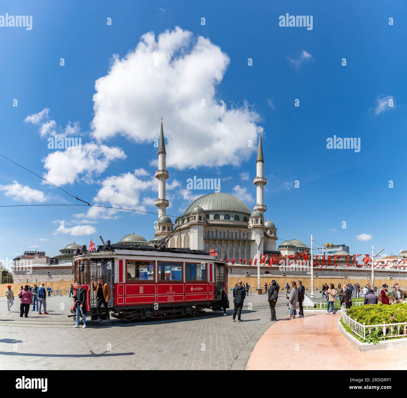 A picture of the Taksim Mosque, the Taksim Square and the Taksim-Tunel ...