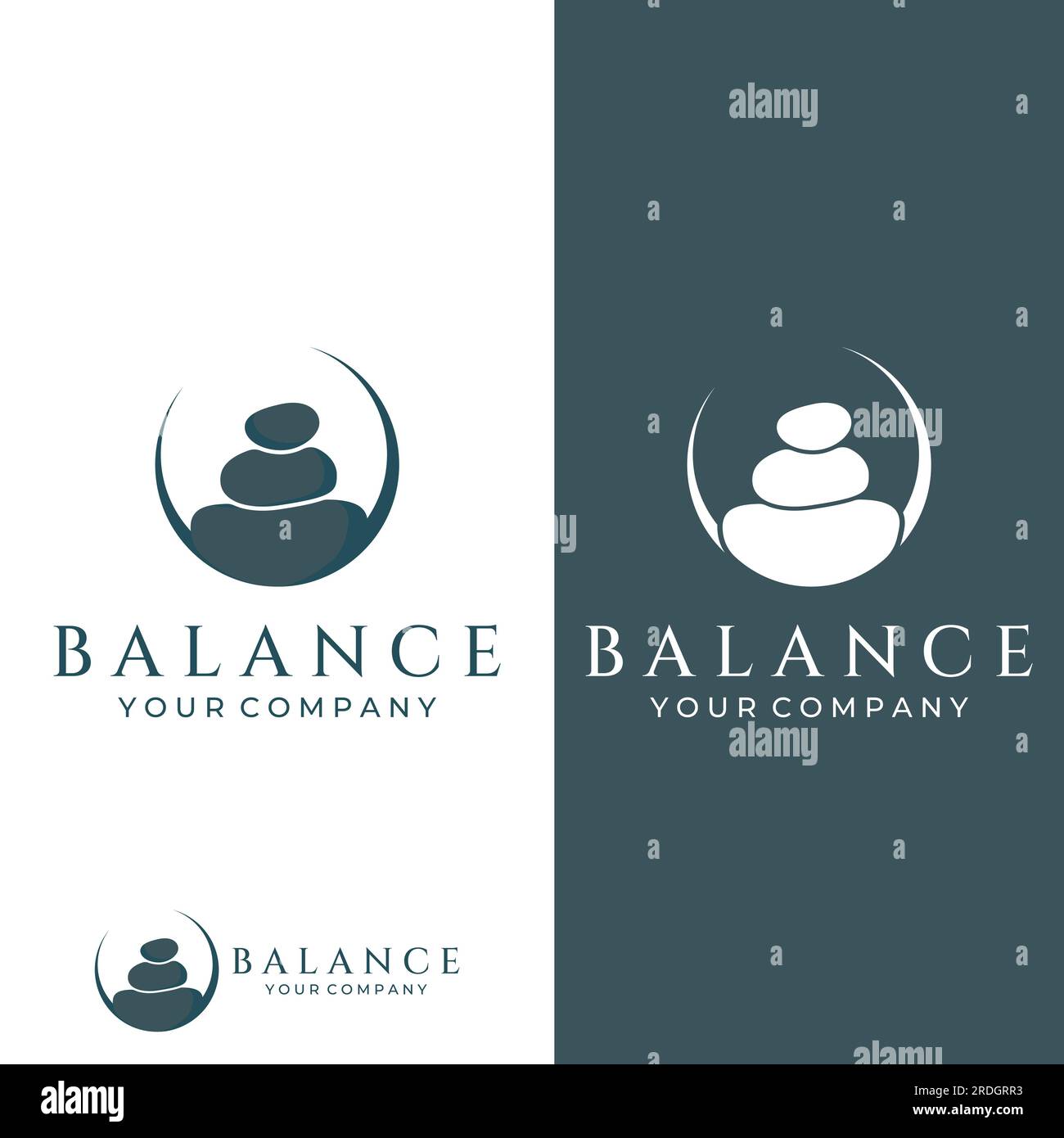 Logo Minimalist zen stones, balancing stones, neatly stacked stones ...