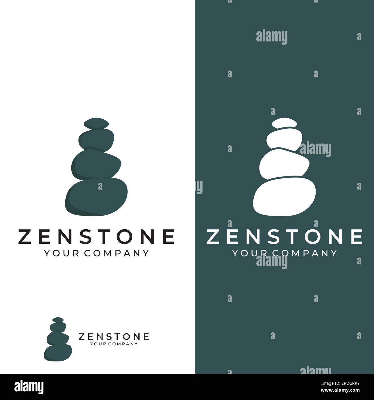 Logo Minimalist zen stones, balancing stones, neatly stacked stones ...