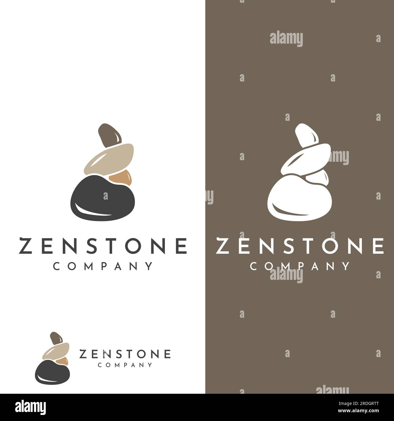 Logo Minimalist zen stones, balancing stones, neatly stacked stones ...