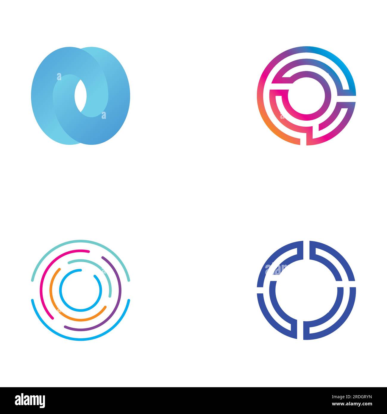 Abstract logo elements Initial letter O.Symbol of minimalist and modern ...