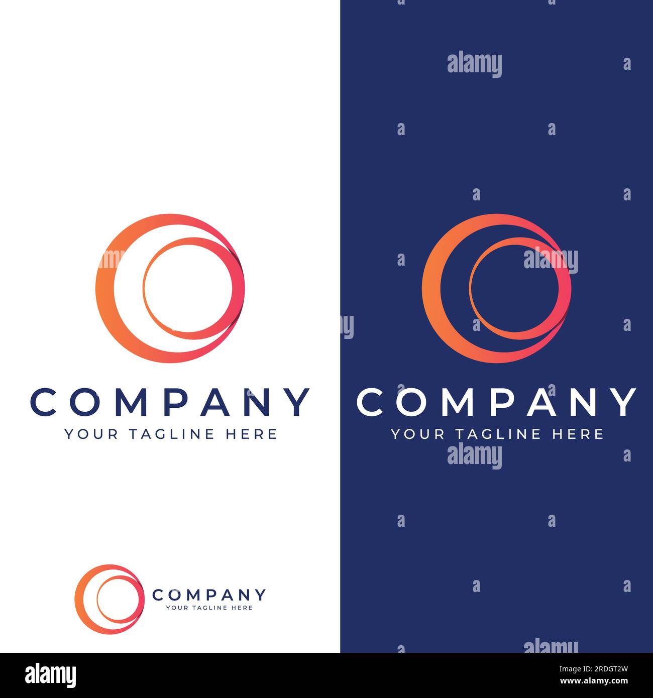 Abstract circle logo elements, circle lines, minimalist circles ...