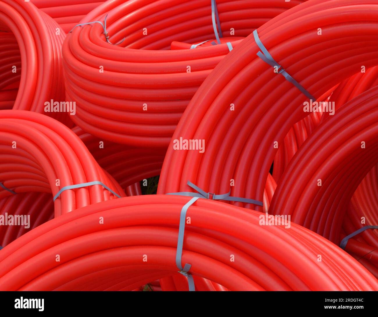 Cable protective pipe for an underground utilities Stock Photo - Alamy