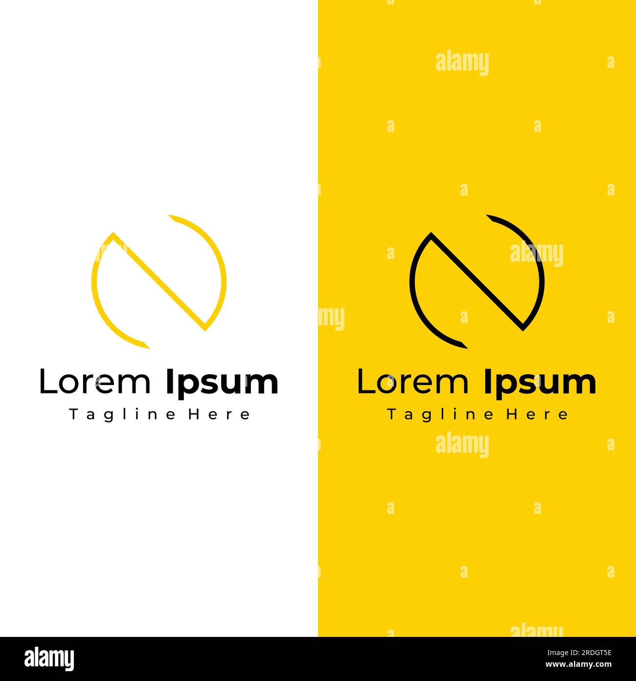 Abstract logo initial letter N geometric elements. Elegant, minimalist ...