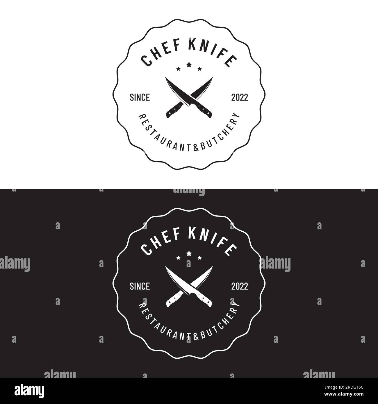 Chef knife logo template, vintage butcher knife.Logo for business ...