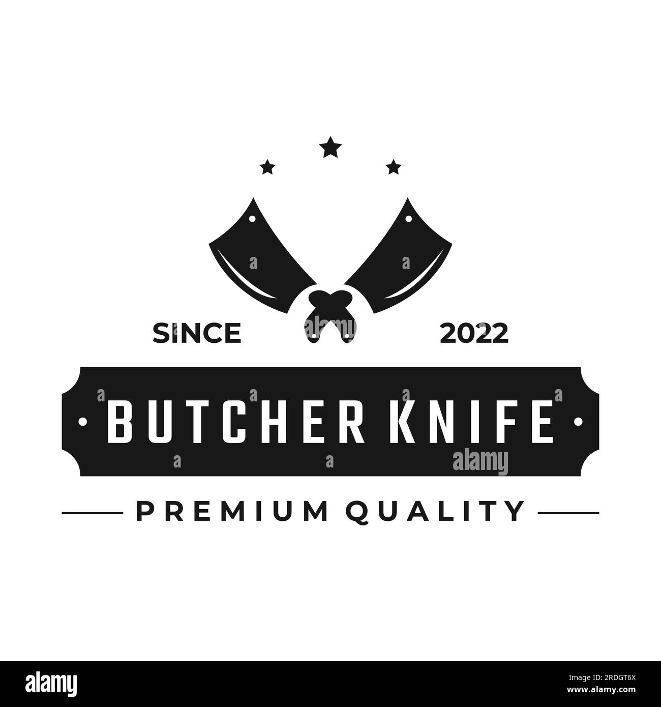 Chef knife logo template, vintage butcher knife.Logo for business ...