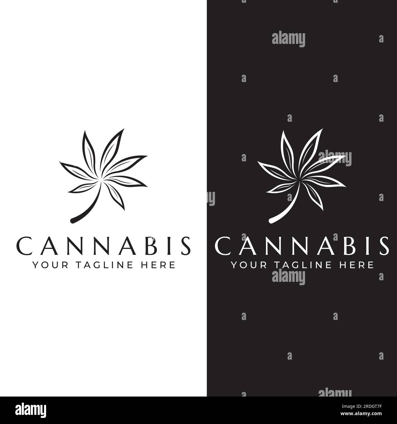 Hand drawn cannabis leaf Black and White Stock Photos & Images - Alamy