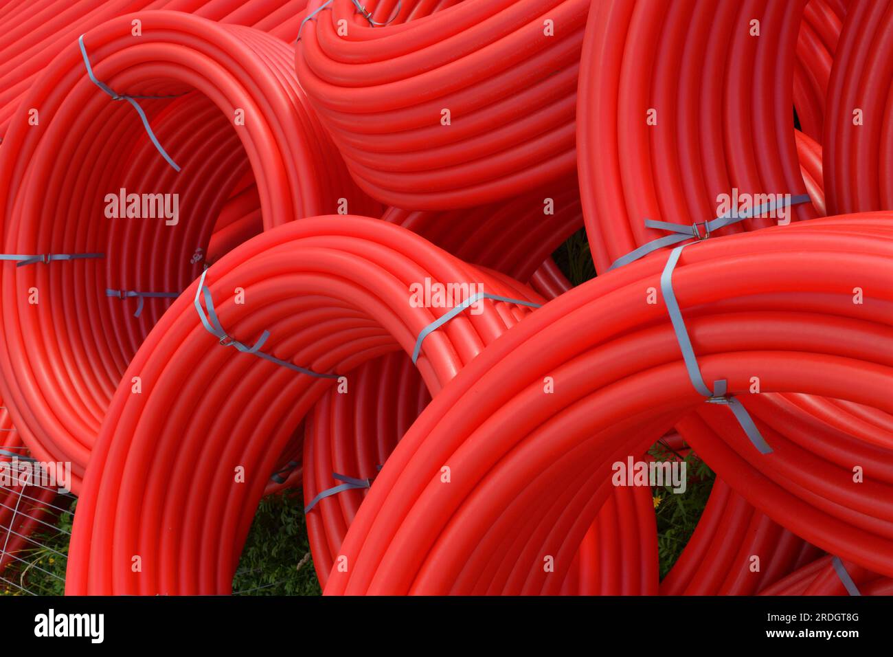 Cable protective pipe for an underground utilities Stock Photo - Alamy