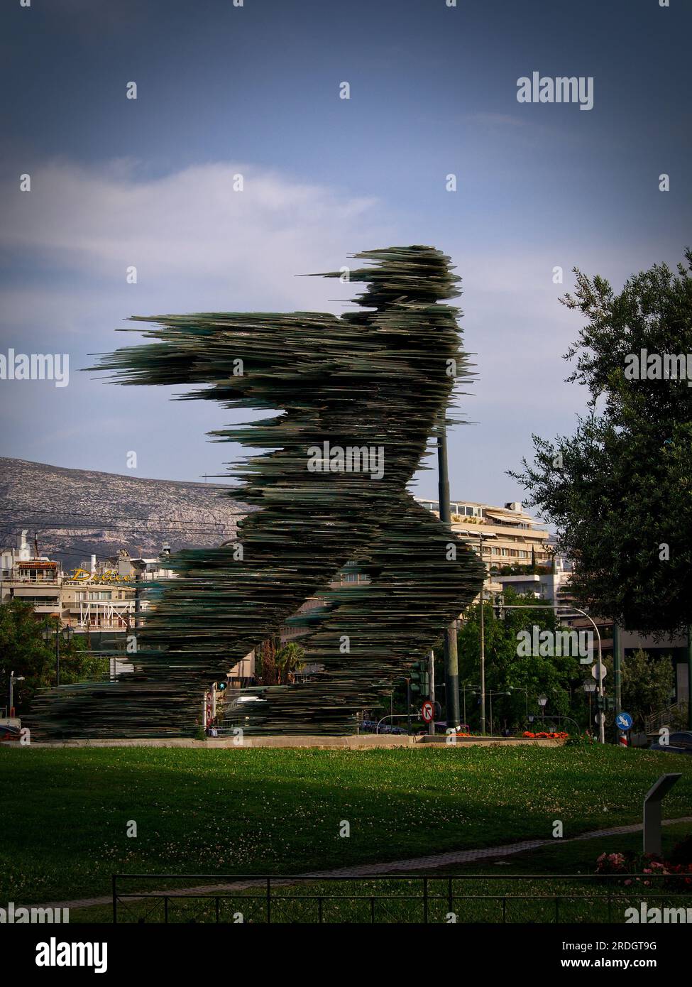 The Runner sculpture, Athens, Greece Stock Photo - Alamy
