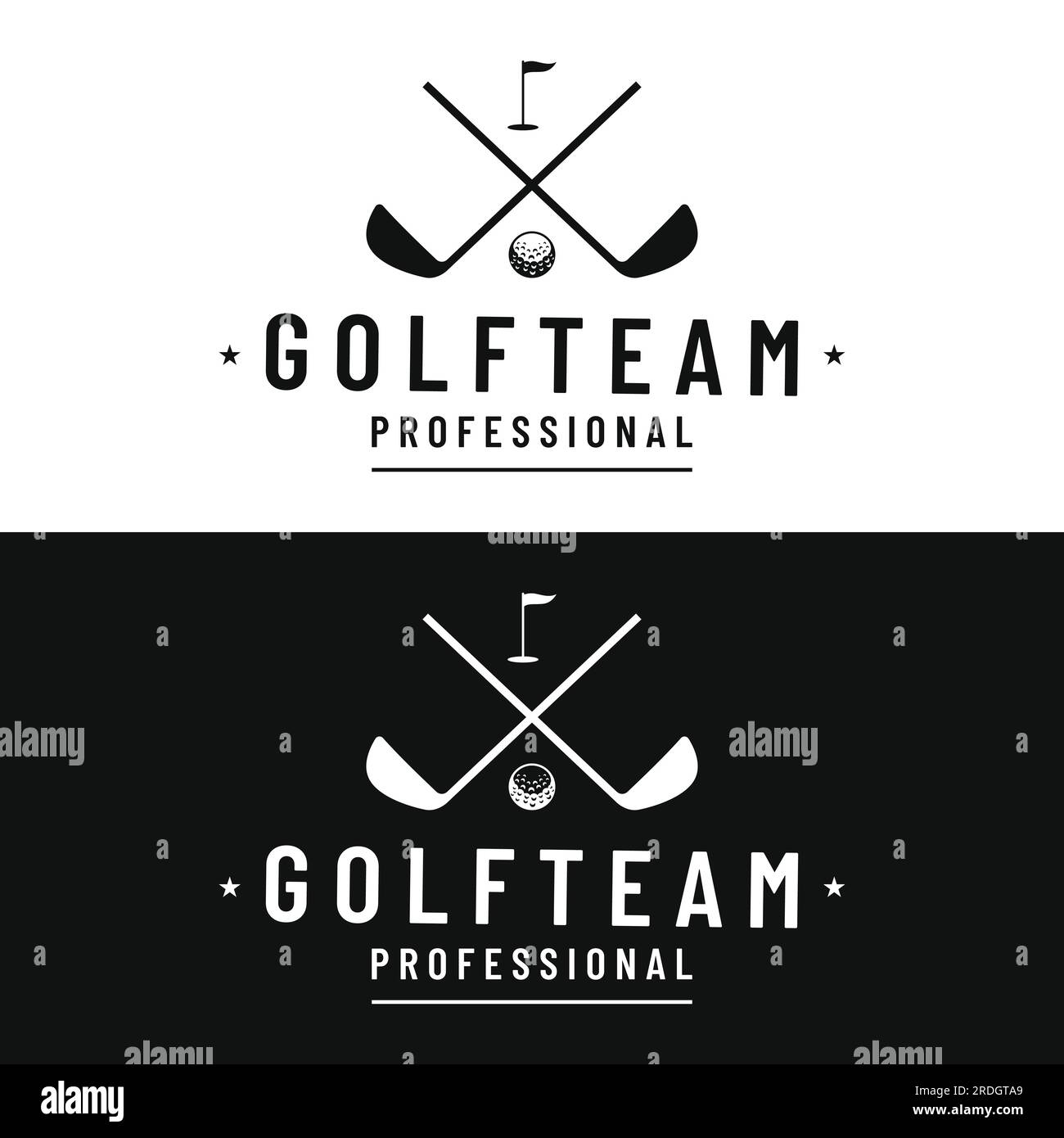 Golf ball and golf club logo. Logo for professional golf team, golf ...