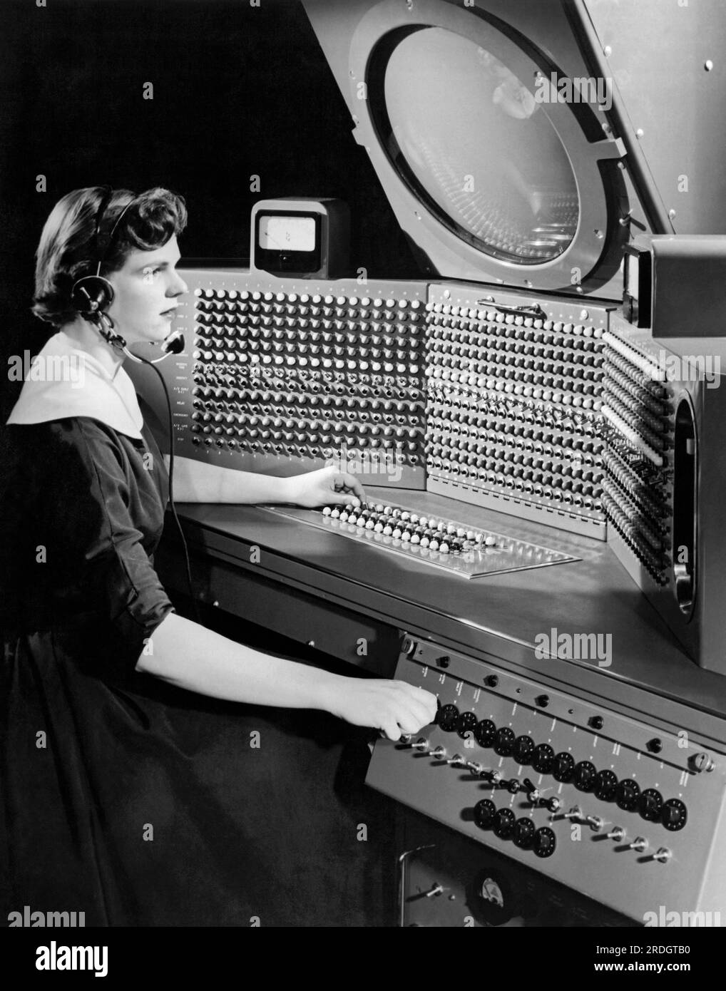 Cincinnati, Ohio: c. 1954 An employee of the Crowsley Corporation ...