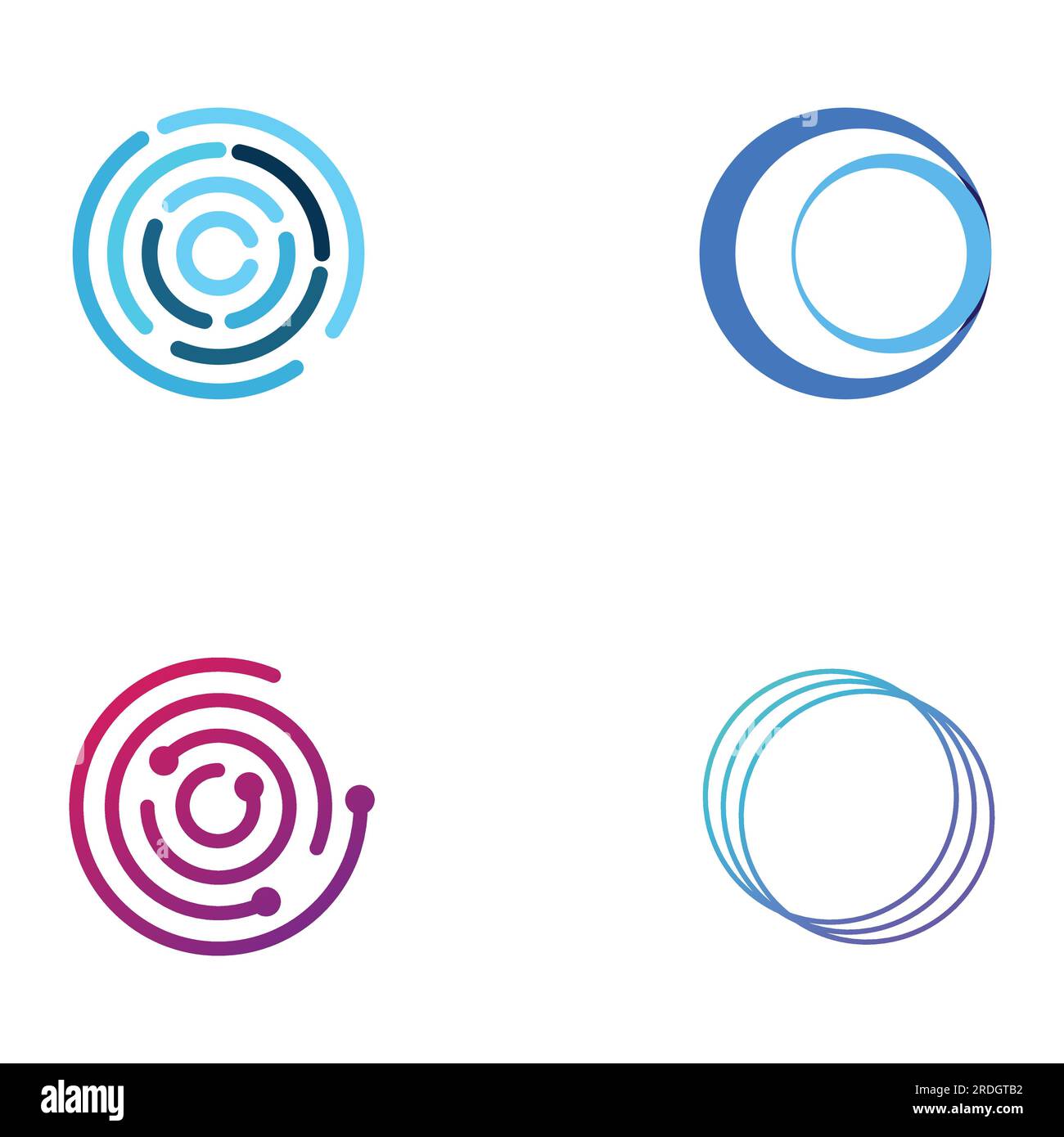 Abstract circle logo elements, circle lines, minimalist circles ...
