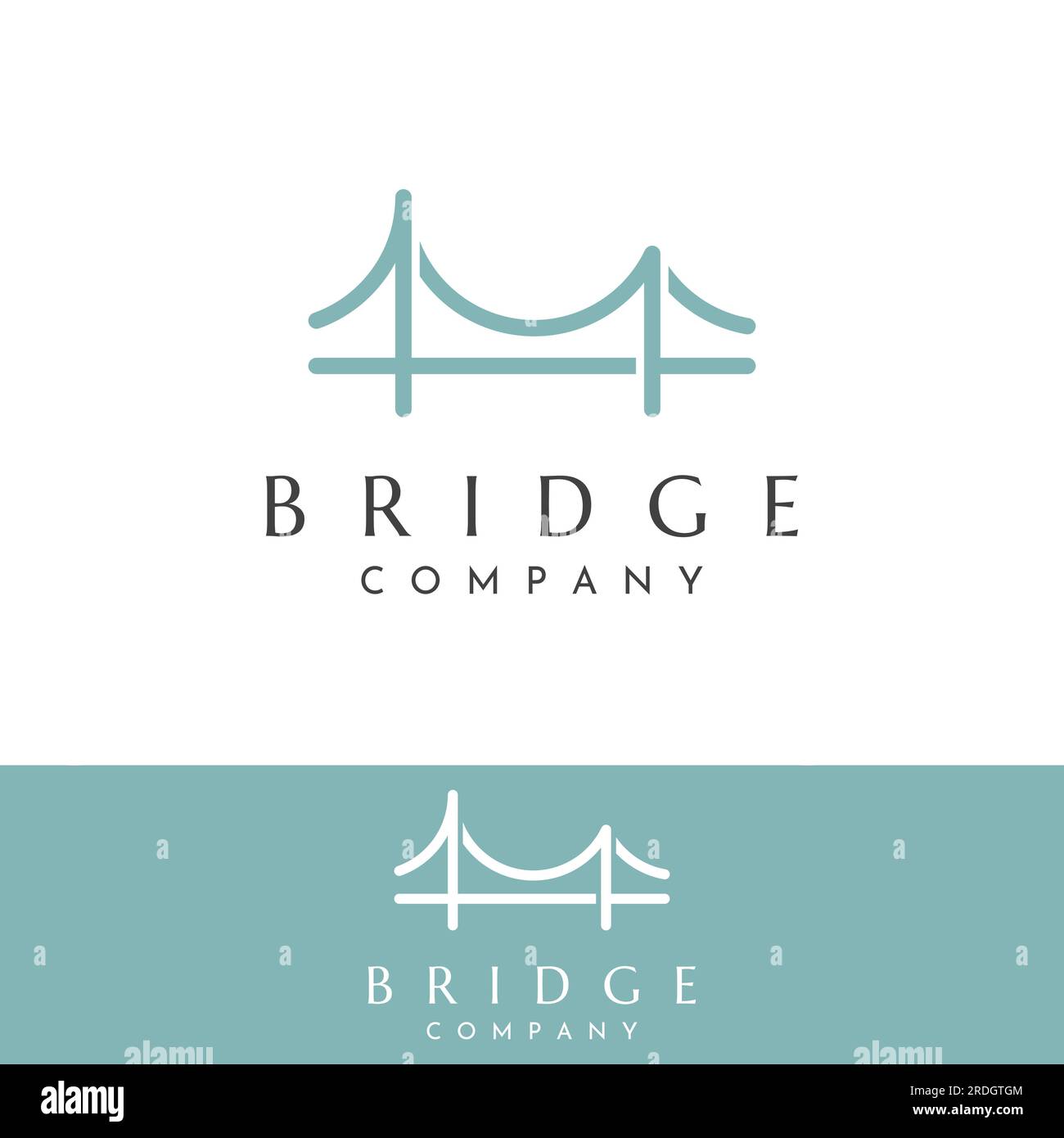 Minimalist and elegant creative bridge building logo with a modern ...