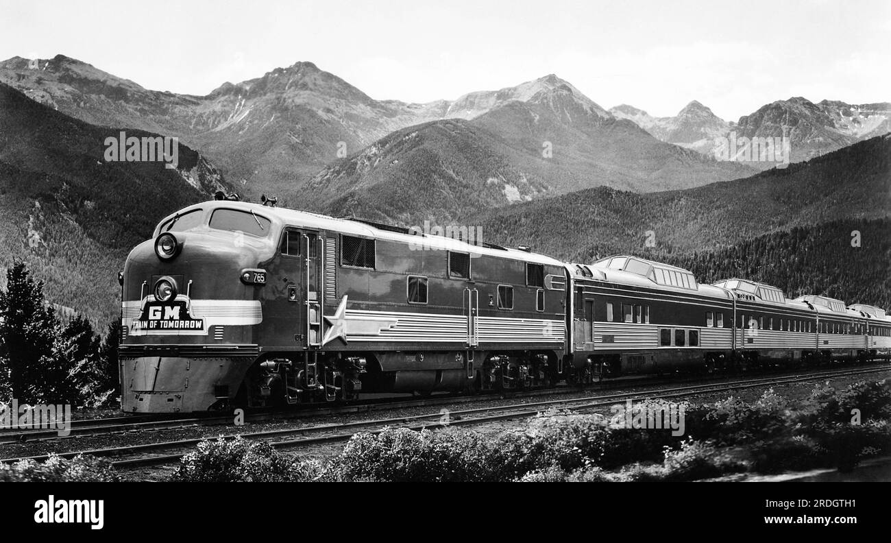 United States: 1947 General Motor's new experimental train, the "Train ...