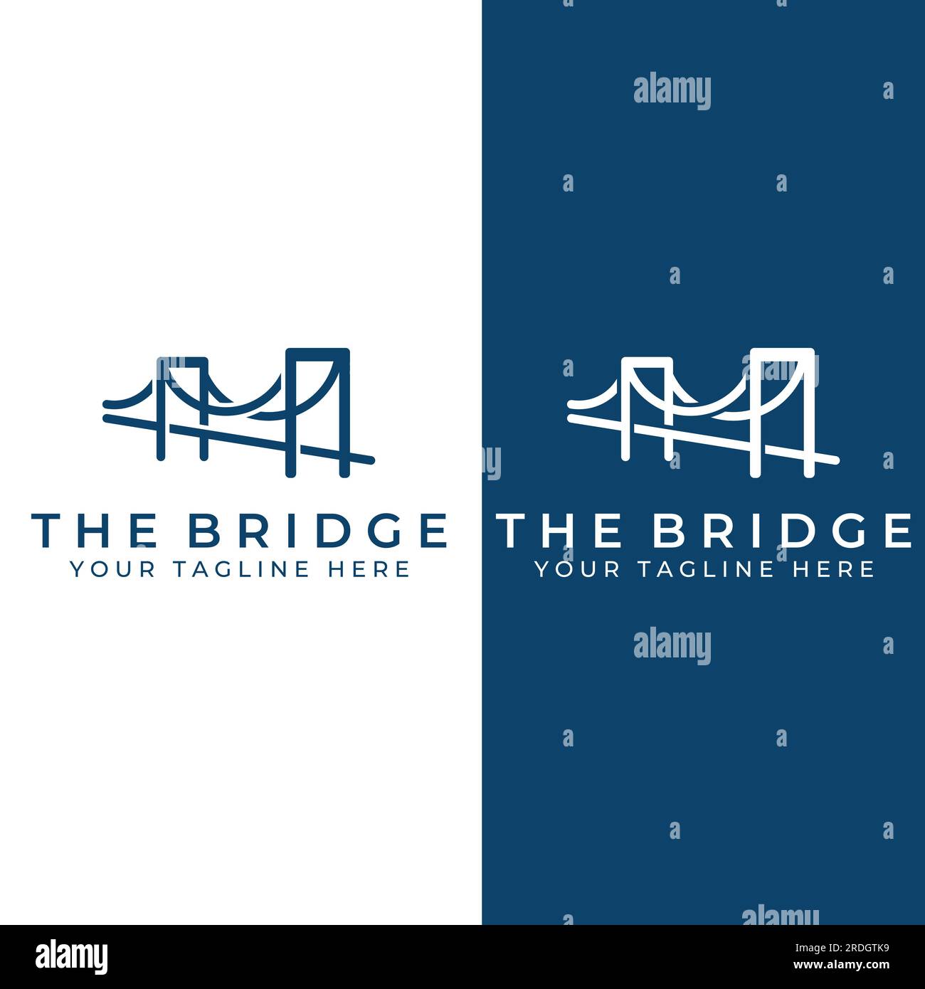 Minimalist and elegant creative bridge building logo with a modern ...
