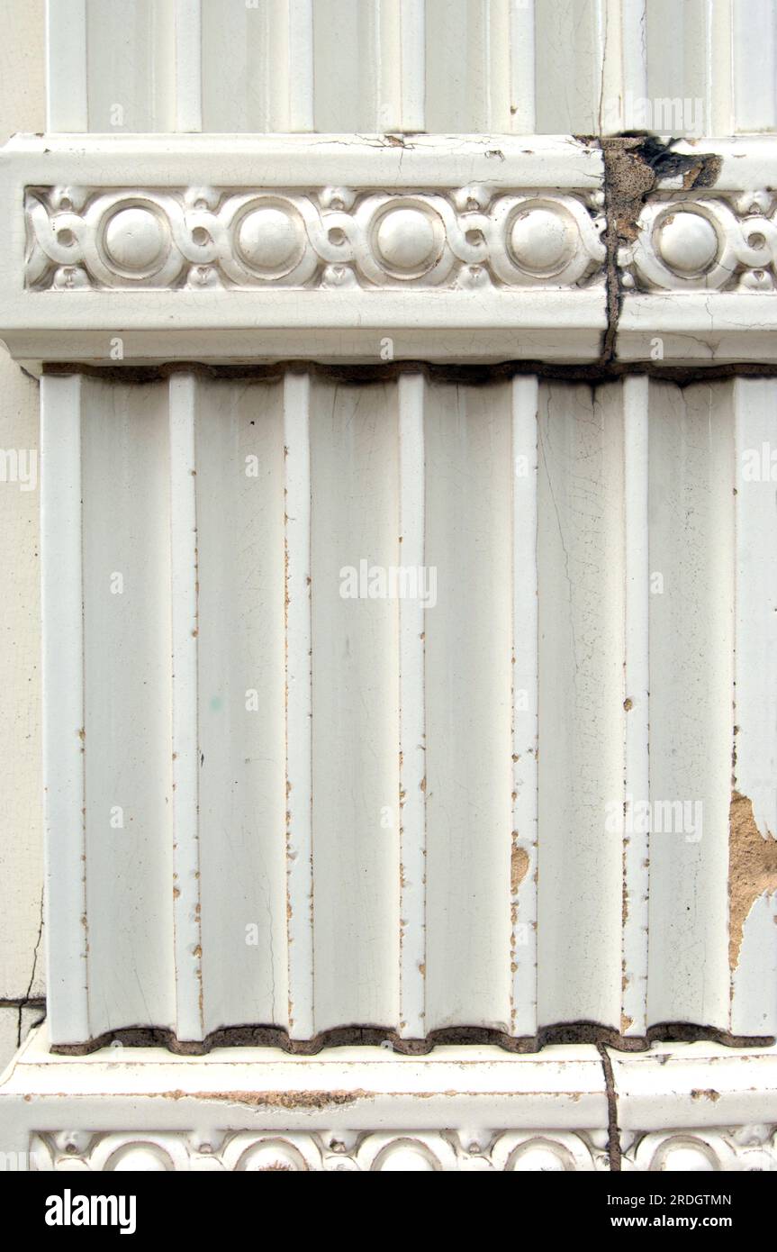 Background image of white, weathered column with cracks and peeling ...