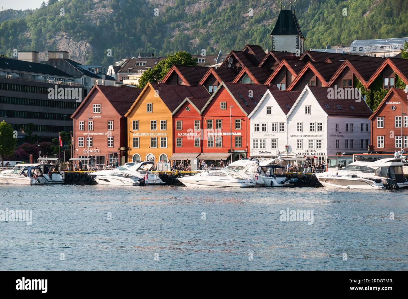 Around Bergen -Traditional waterfront buildings on Bryggen Stock Photo ...