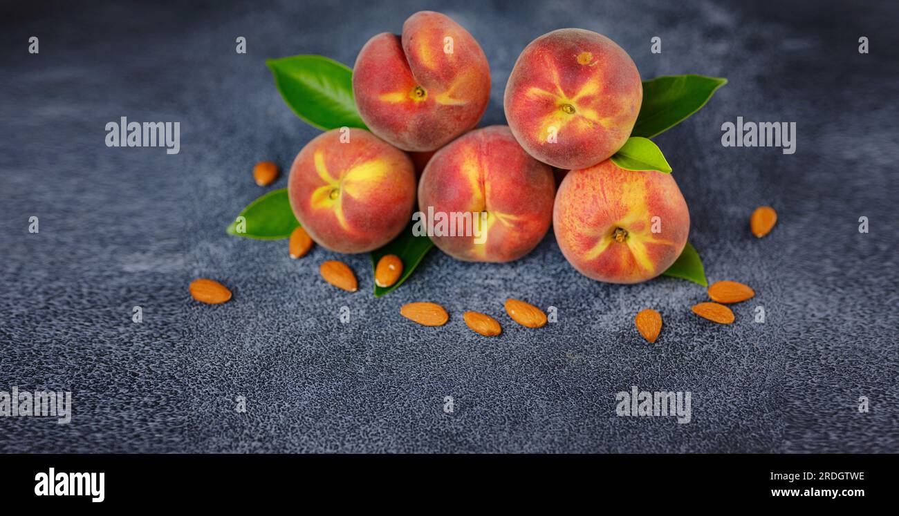 Harvest of peaches for food or juice. fresh organic fruit, vegan food ...