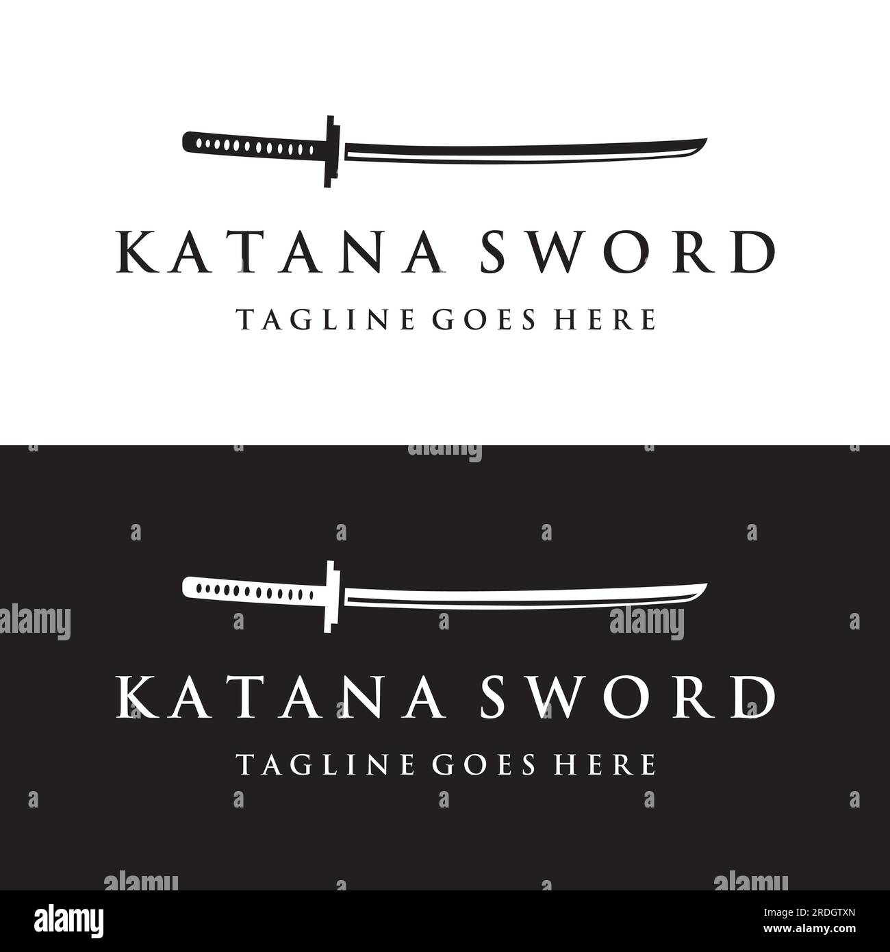 Vintage japanese samurai katana sword logo,japanese heritage sword ...