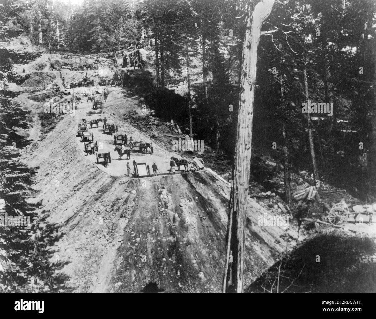 Alta, California: 1866 Chinese workers building a cut and a bank at ...
