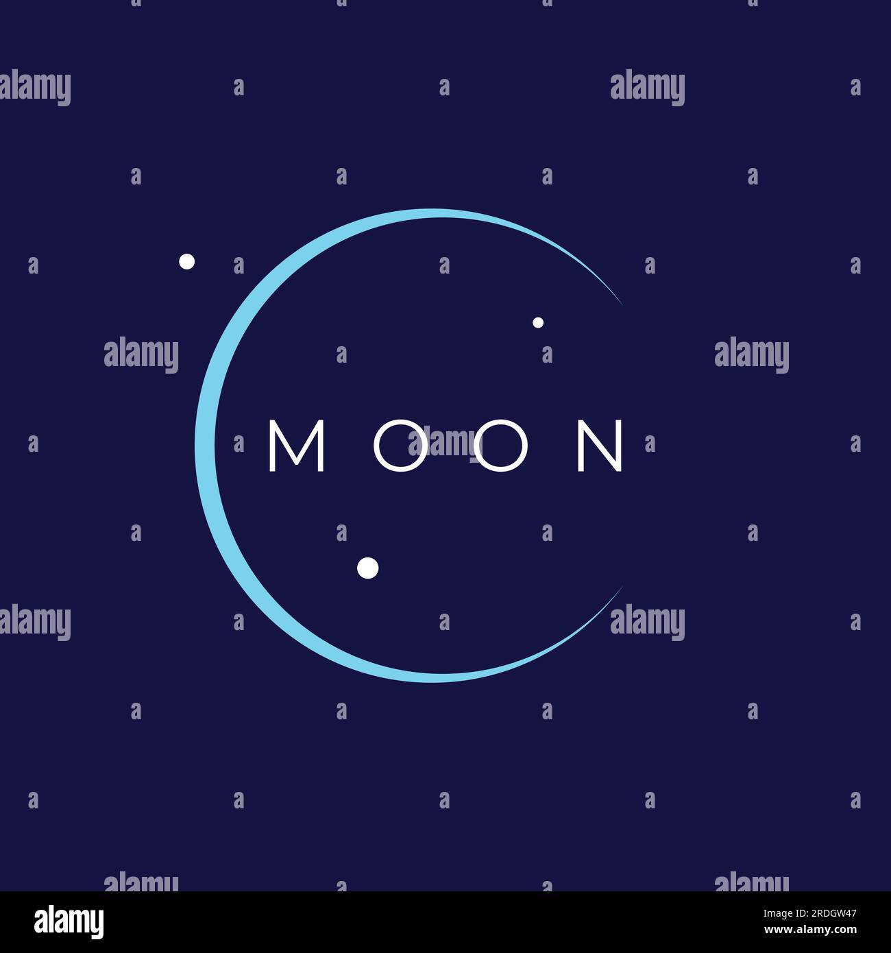 full moon and half moon logo, with logo vector icon concept design and ...