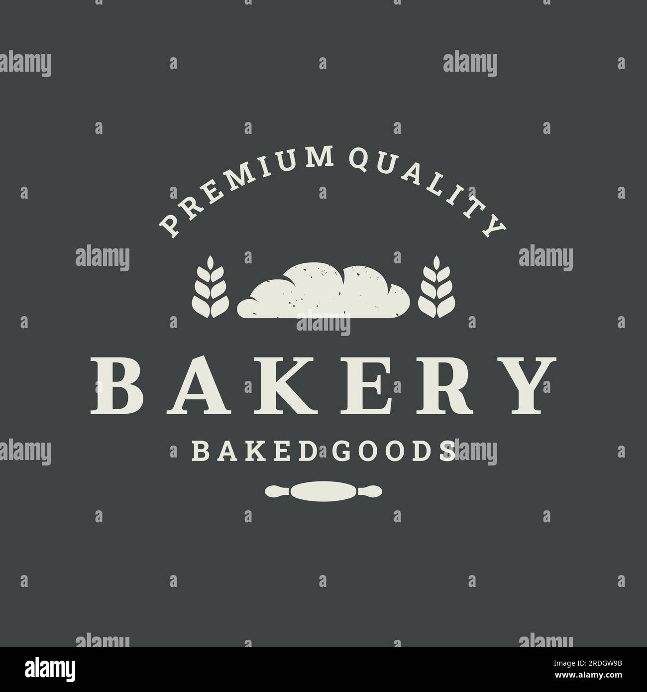 Retro wheat bread logo template. Badge for bakery, home made bakery ...