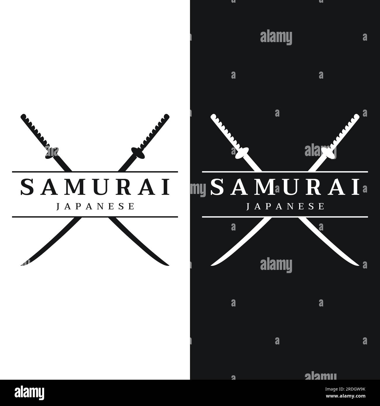 Vintage japanese samurai katana sword logo,japanese heritage sword ...